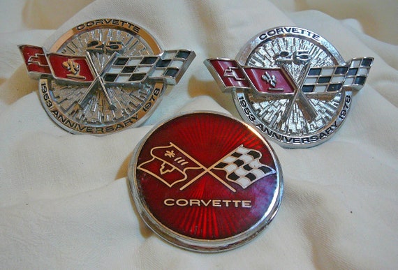 SUPER SALE Corvette Chevrolet Emblems 2 25th Anniversary | Etsy
