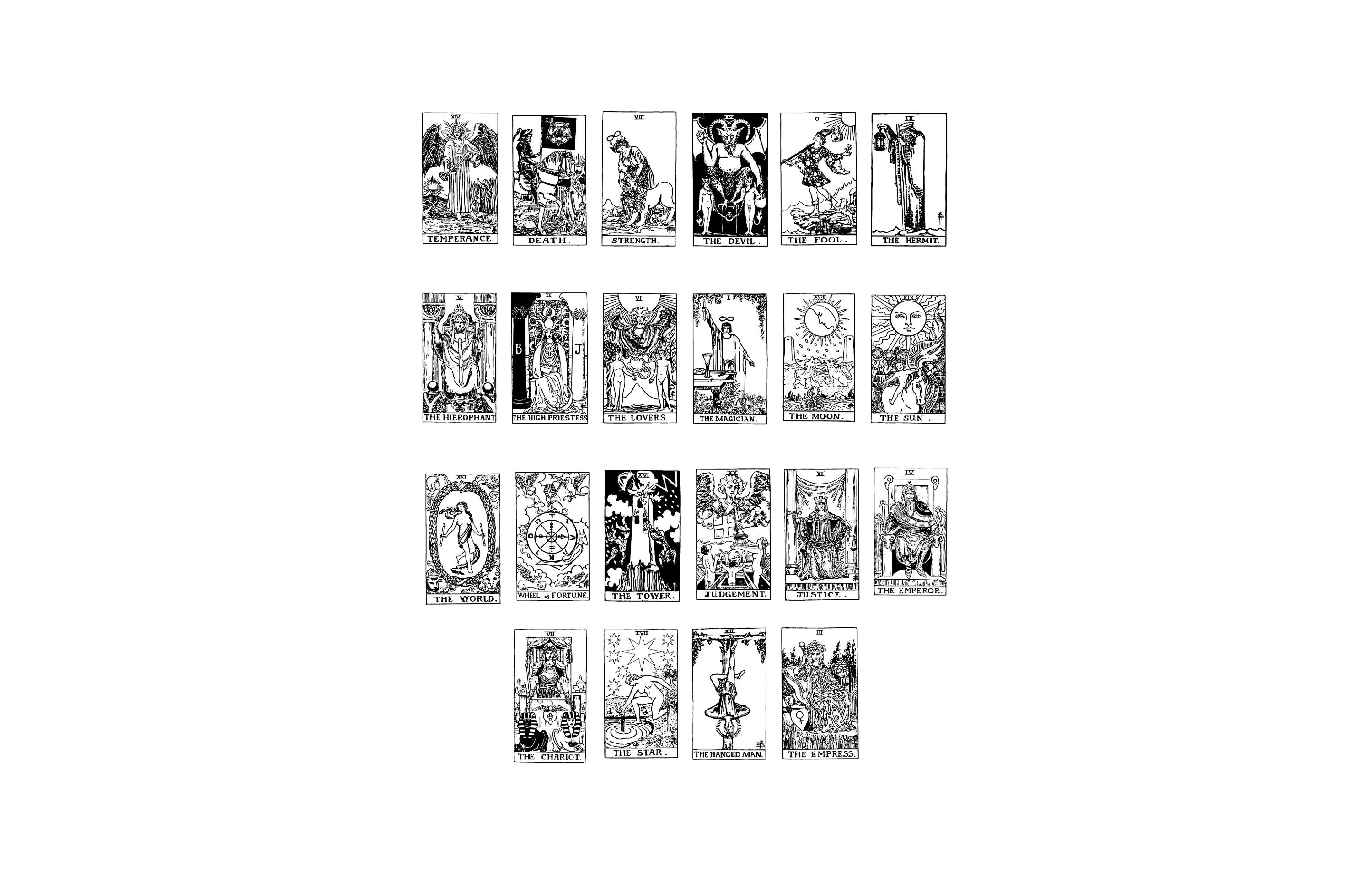Instant Download 78 Retro tarot cards deck svg png dxf jpg 78 Tarot ...