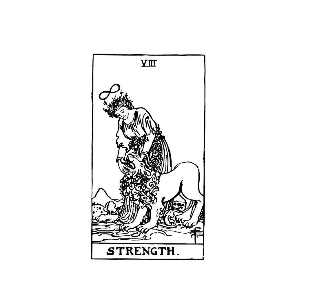 Strength, Rider-waite Digital PDF + PNG Download, Rider-waite Tarot ...