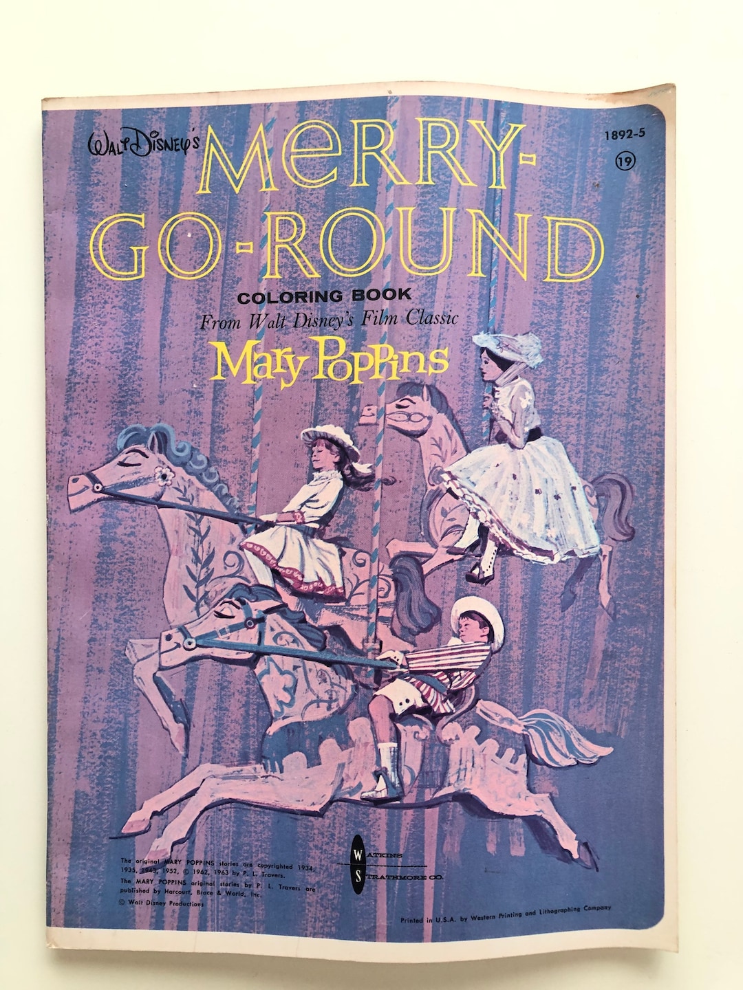Rare Vintage 1964 Merry Go Round Coloring Book Mary Poppins - Etsy