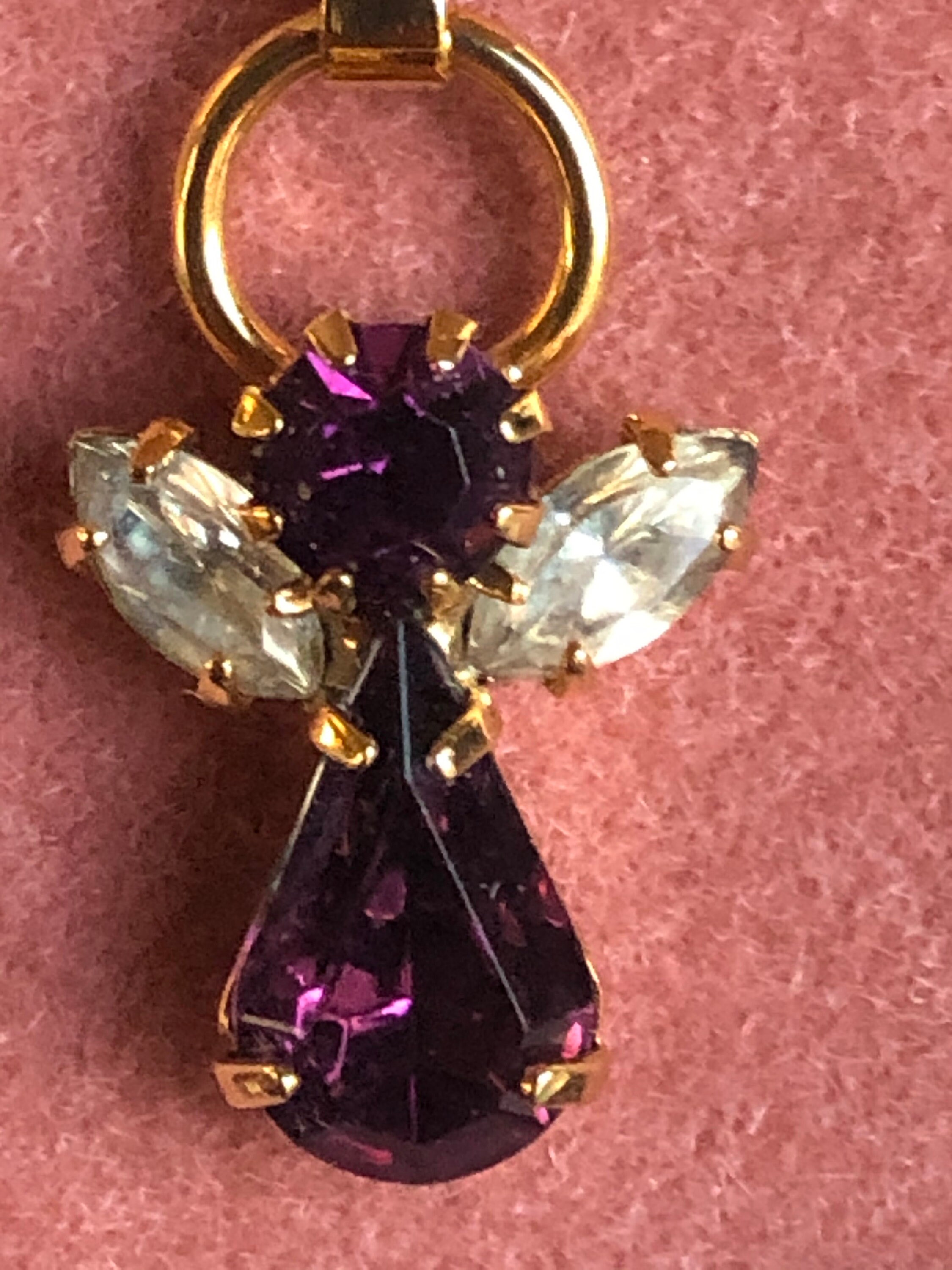Monarch Creations Améthyste Angel Pendentif avec chaîne - Etsy France
