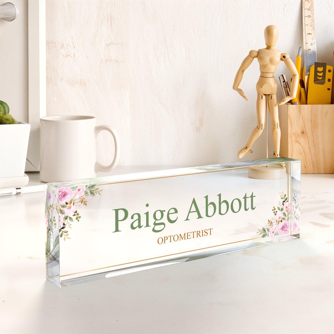 Custom Desk Name Sign, Acrylic Desk Name, Personalized Acrylic Name ...