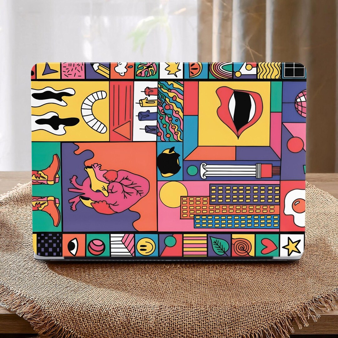 Geometric Art MacBook Case: Colorful Vibrant Cover - Etsy