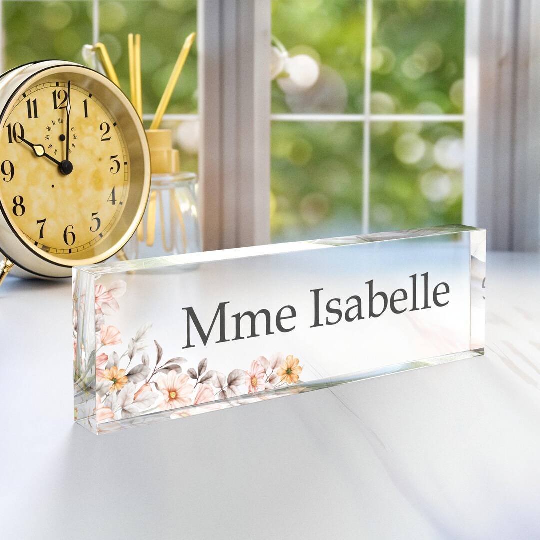 Personalized Acrylic Name Plate Desk Sign Plaque Customized Acrylic ...