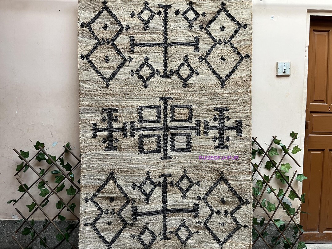 Large Area Jute Cotton Rug Runner 8x10, 10x20 Ft. Handmade Braided Jute ...
