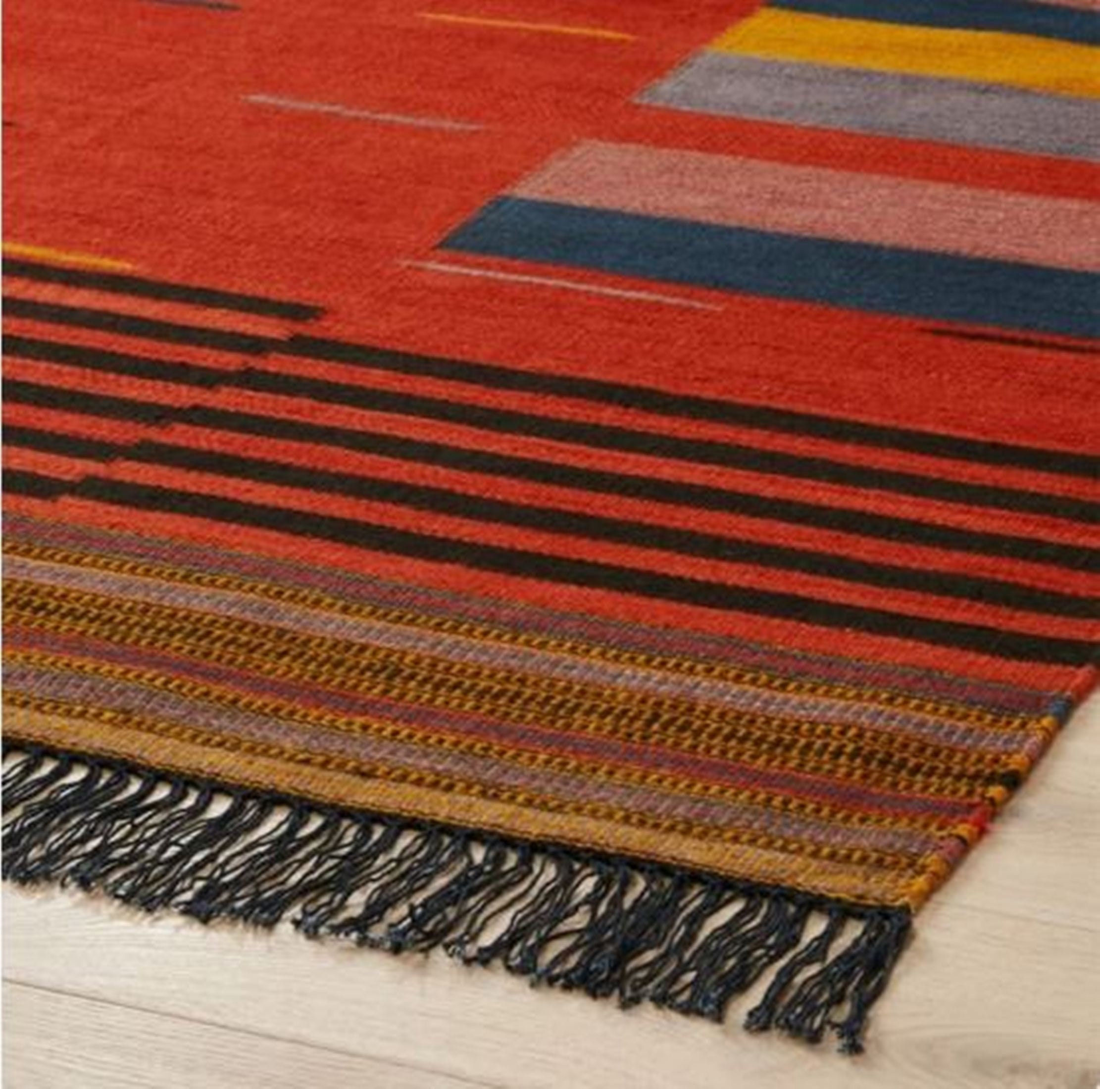 5x7,6x9,8x10,9x12 Beautiful Indian Red Cotton Kilim Rugs, Navajo Area ...