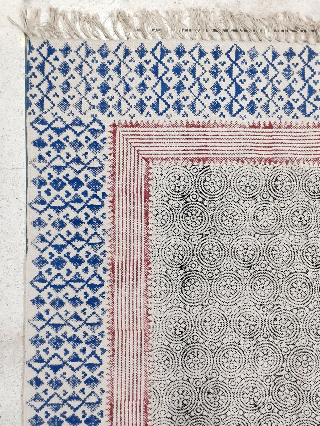 Indian Cotton Hand Block Print Rug Runner Carpet for Living Room Large ...