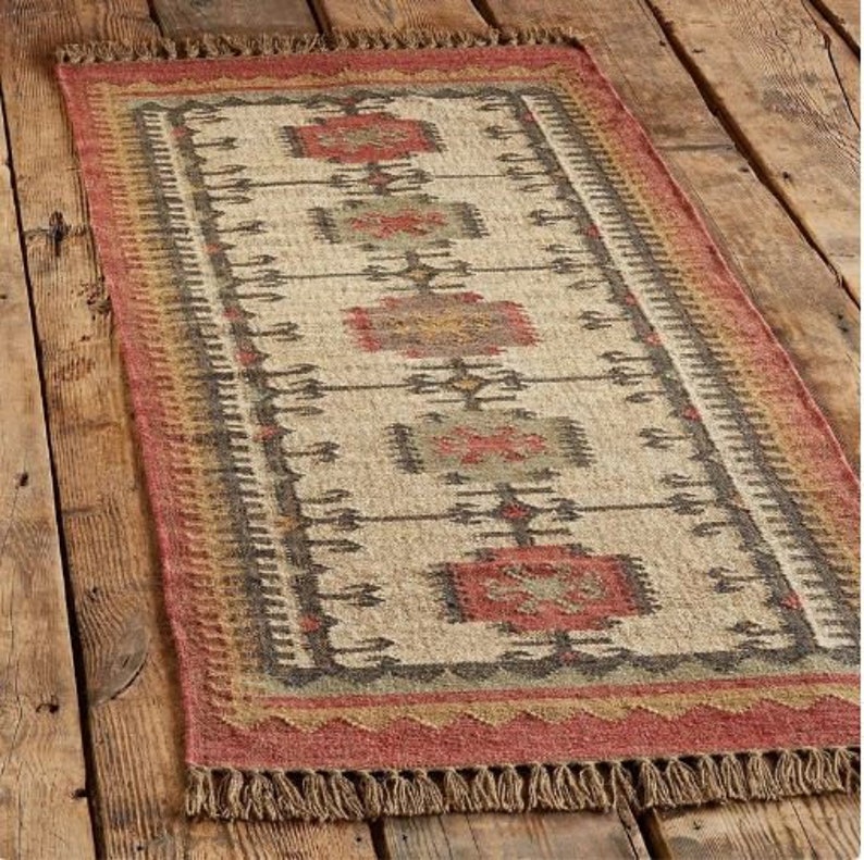 Handmade Wool Jute Rug Homedecor Rugs, Coustme Size Wool Rug, Vintage ...