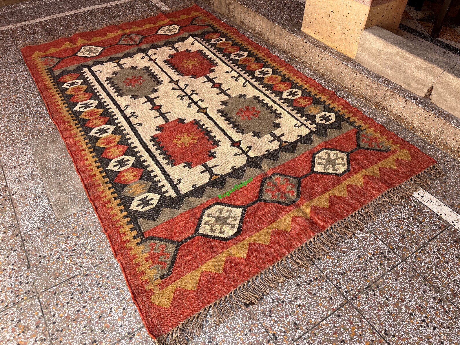 Handmade Wool Jute Rug Homedecor Rugs, Coustme Size Wool Rug, Vintage ...