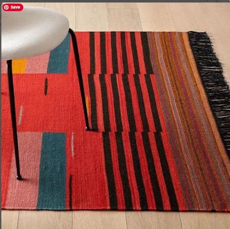 5x7,6x9,8x10,9x12 Beautiful Indian Red Cotton Kilim Rugs, Navajo Area ...