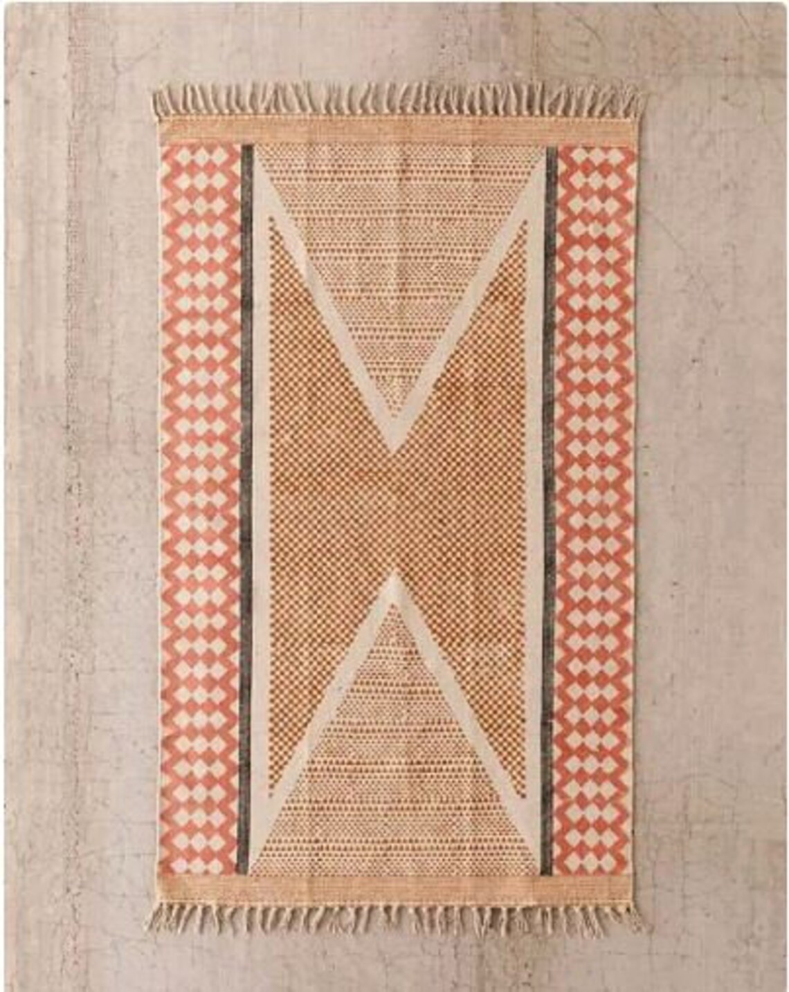 Bohemian Cotton Hand Block Rug, Garden Boho Rug, Living Area Rug, 5x7 ...