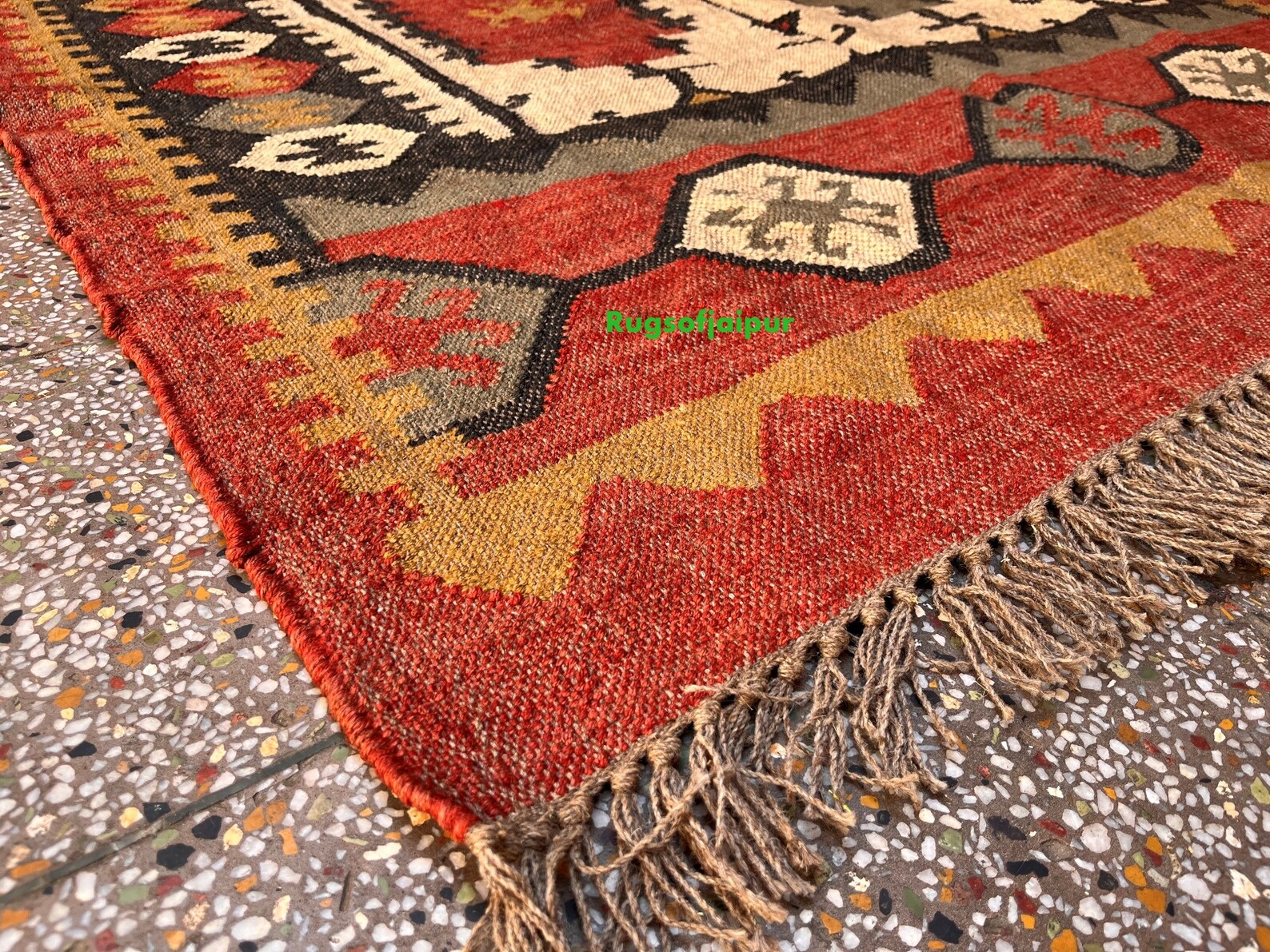 Handmade Wool Jute Rug Homedecor Rugs, Coustme Size Wool Rug, Vintage ...