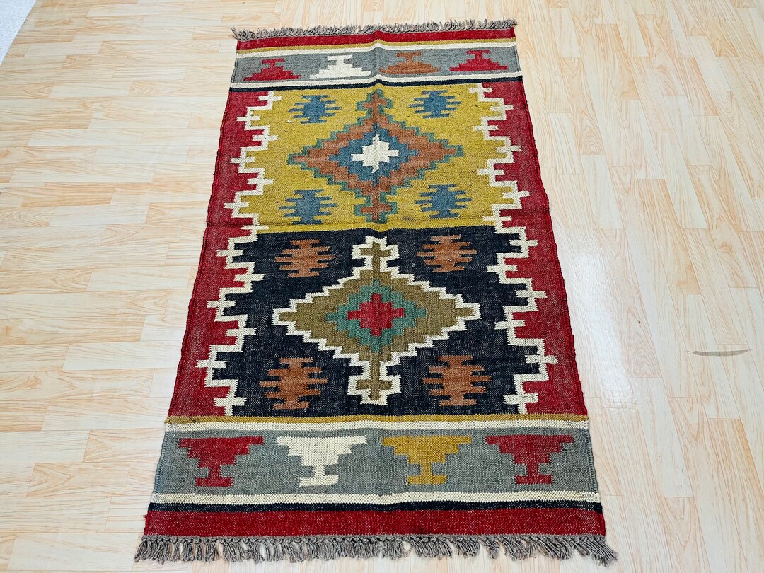 7x7 Rug Large Square Wool Jute Kilim Living Area Carpet Rug Runners 7x7 ...