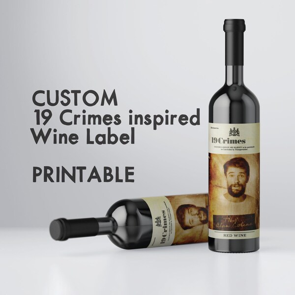 19 Crimes Personalized Label - Etsy
