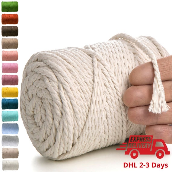 Meriwoolart Macrame Yarn 4 Mm 75m Soft Macrame Cord Strong - Etsy