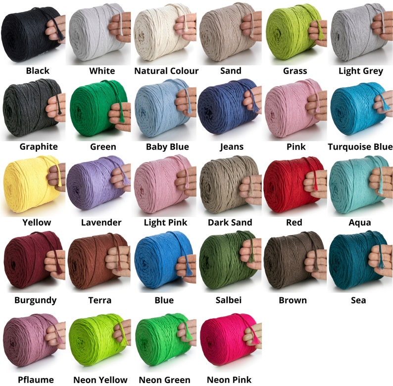 Meriwoolart Macrame Cord 4mm 225m Macrame Yarn Single - Etsy