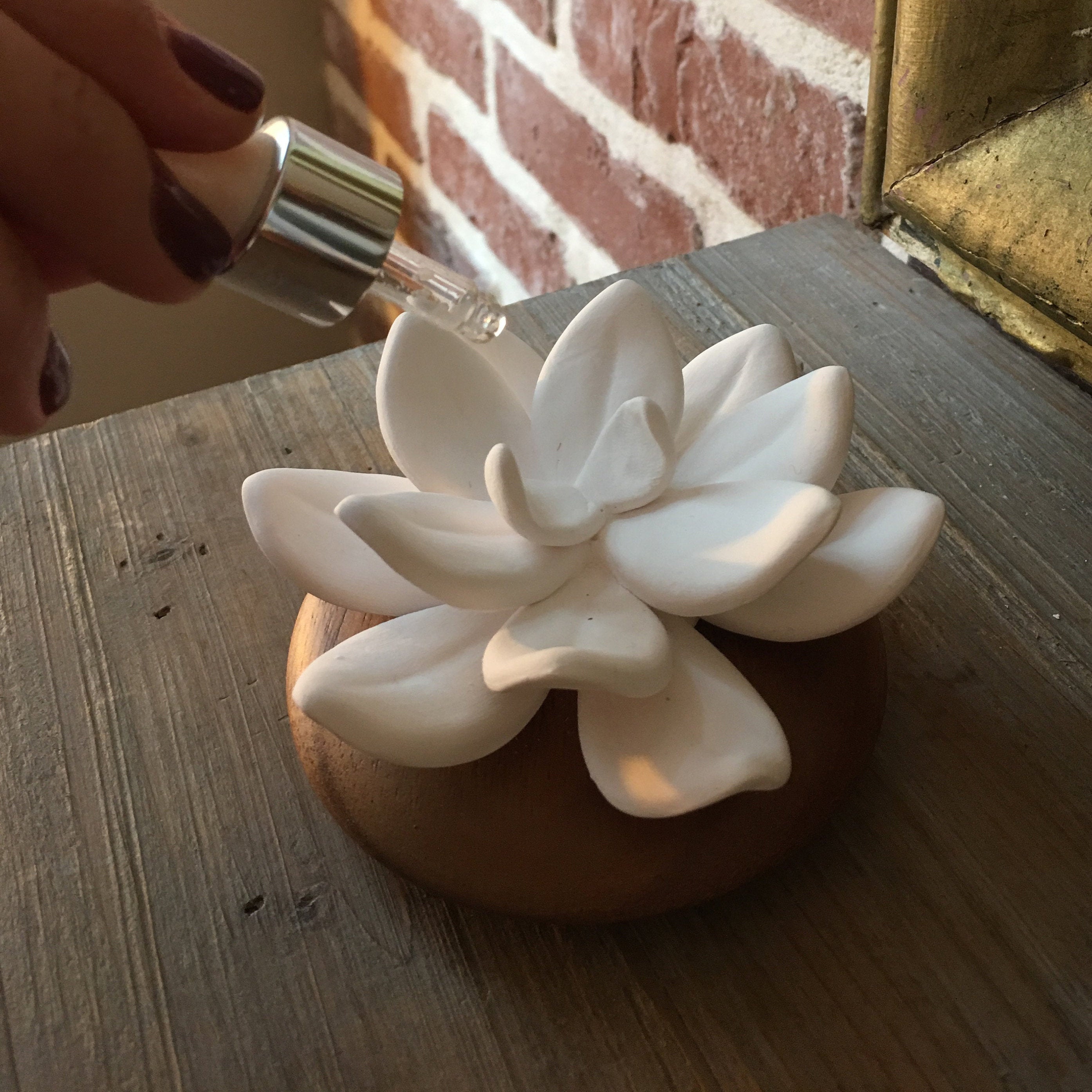 Oil Diffuser Air Freshener Jade Flower Made of Natural Wood - Etsy UK