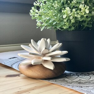 Oil Diffuser, Lotus Flower, Home Fragrance Diffuser. Natural Wood and ...