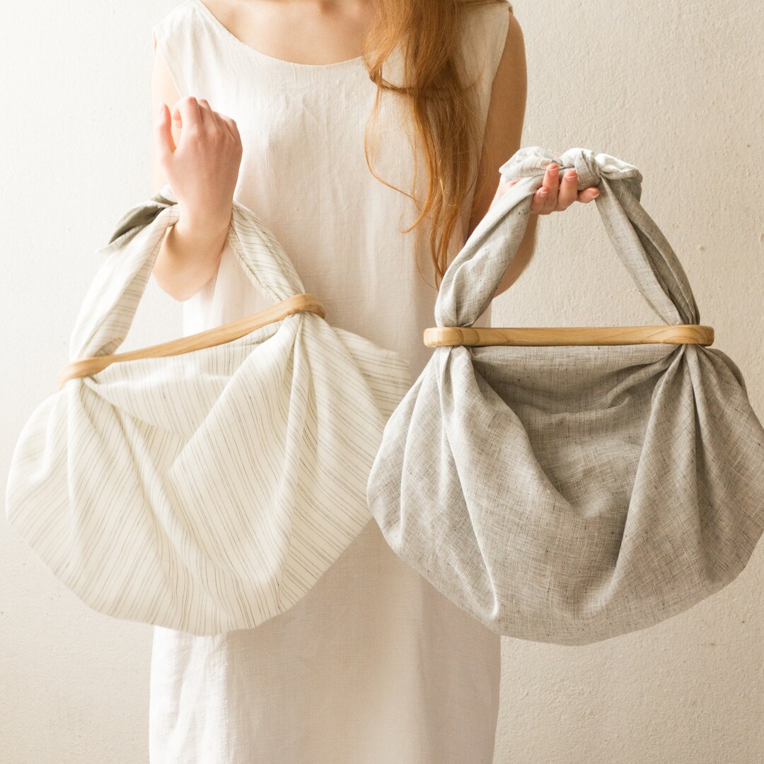 Furoshiki. Furoshiki Bag. Japan Knot Bag. Lightweight Linen Furoshiki ...