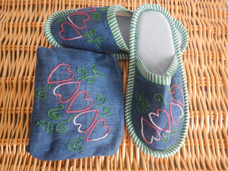 Jeans Slippers Denim Recycled Smart Gift, Unisex Size 37 38 EU - Etsy