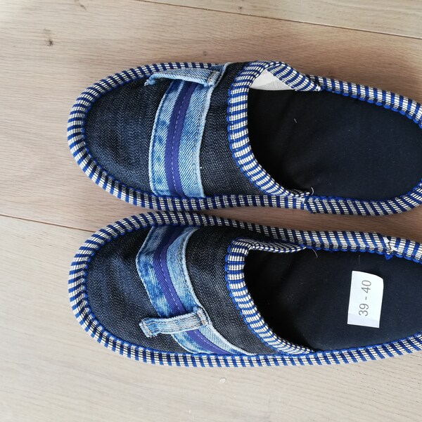 Denim Slippers - Etsy