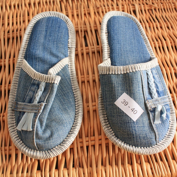 Denim Slippers - Etsy