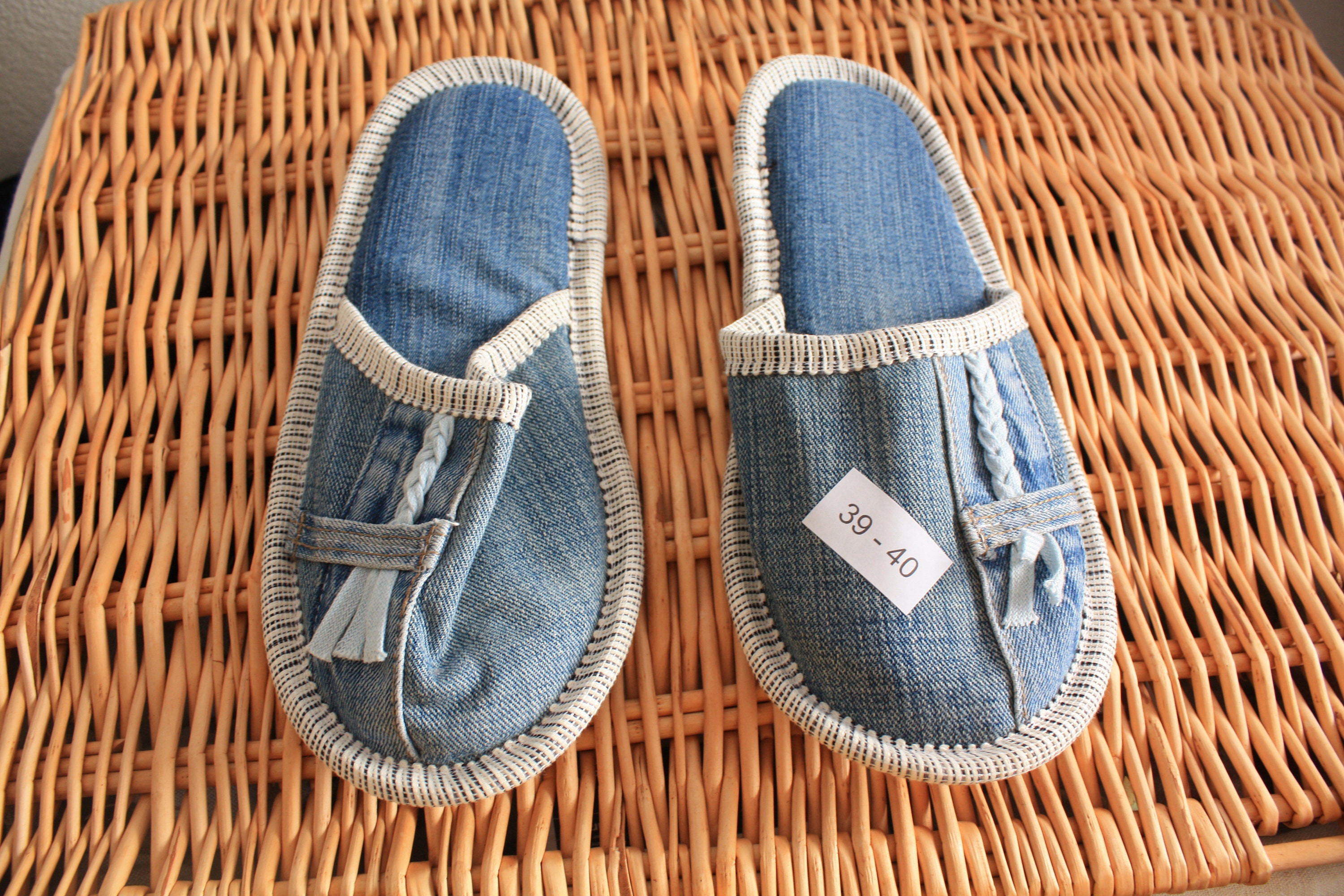 Jeans Slippers Denim Recycled Smart Gift Unisex Size 39 40 - Etsy UK