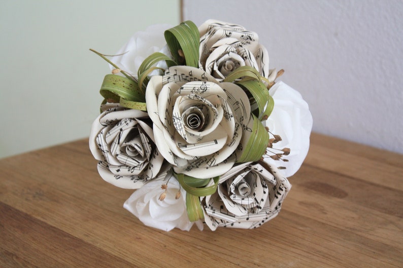 Music Bouquet, Paper Roses, Sheet Music Paper Roses, Cottage Decoration ...