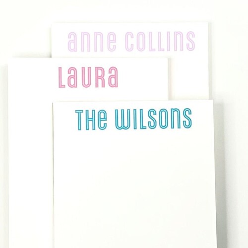 Shadow Text Notepad Personalized Notepads - Etsy