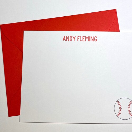 Baseball Stationery Thank You Note Cards | Etsy