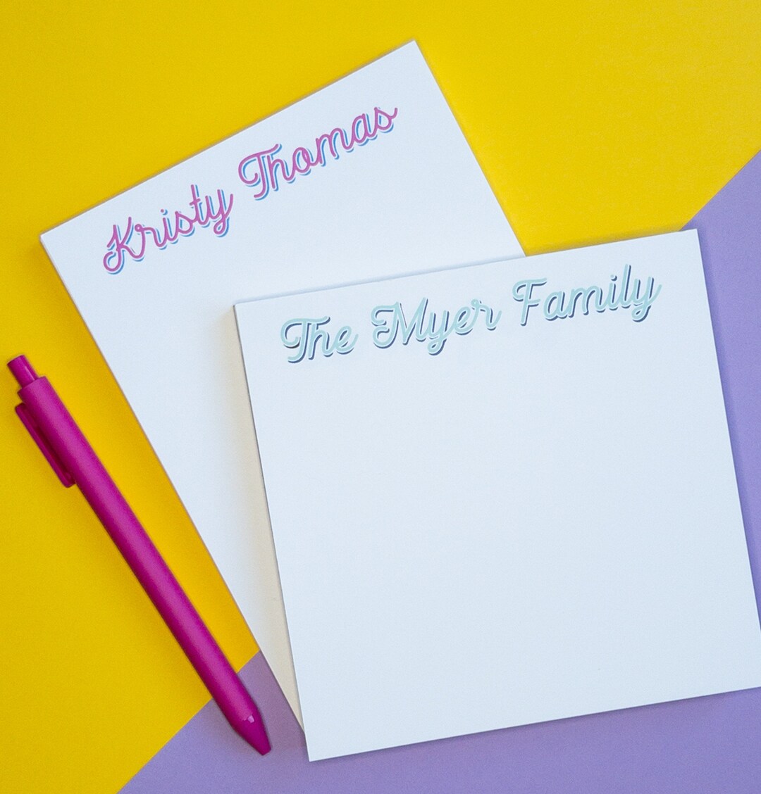 Shadow Script Font Notepad | Personalized Notepads - Etsy