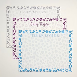 Leopard Stationery Personalized Notecards - Etsy