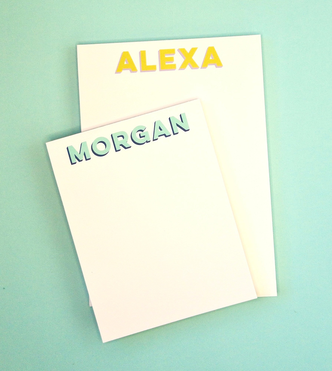 Shadow Text Notepad Personalized Notepads - Etsy