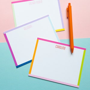 Colorblock Border Stationery | Personalized Stationery - Etsy