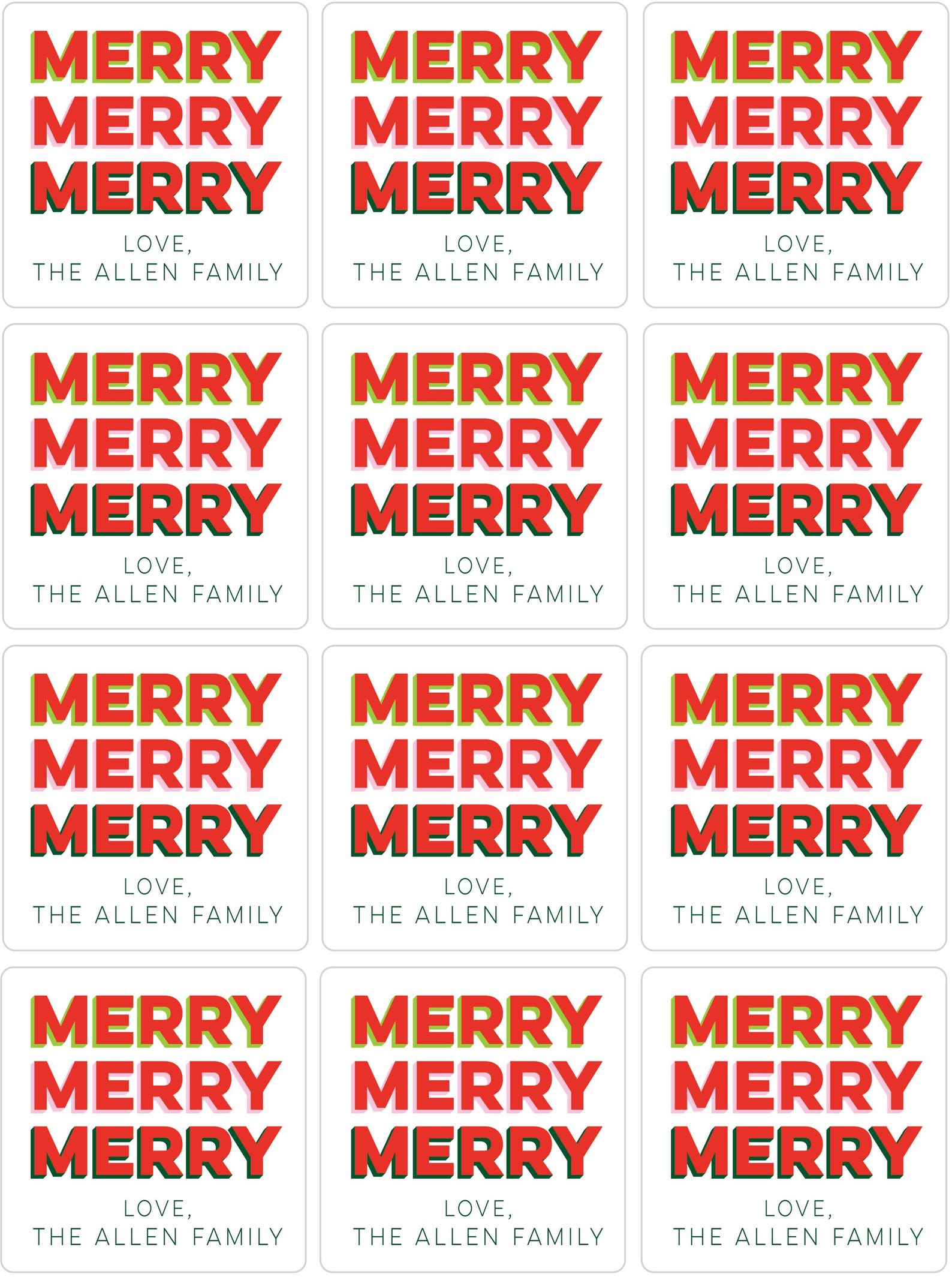 Personalized Christmas Stickers | Gift Stickers - Etsy