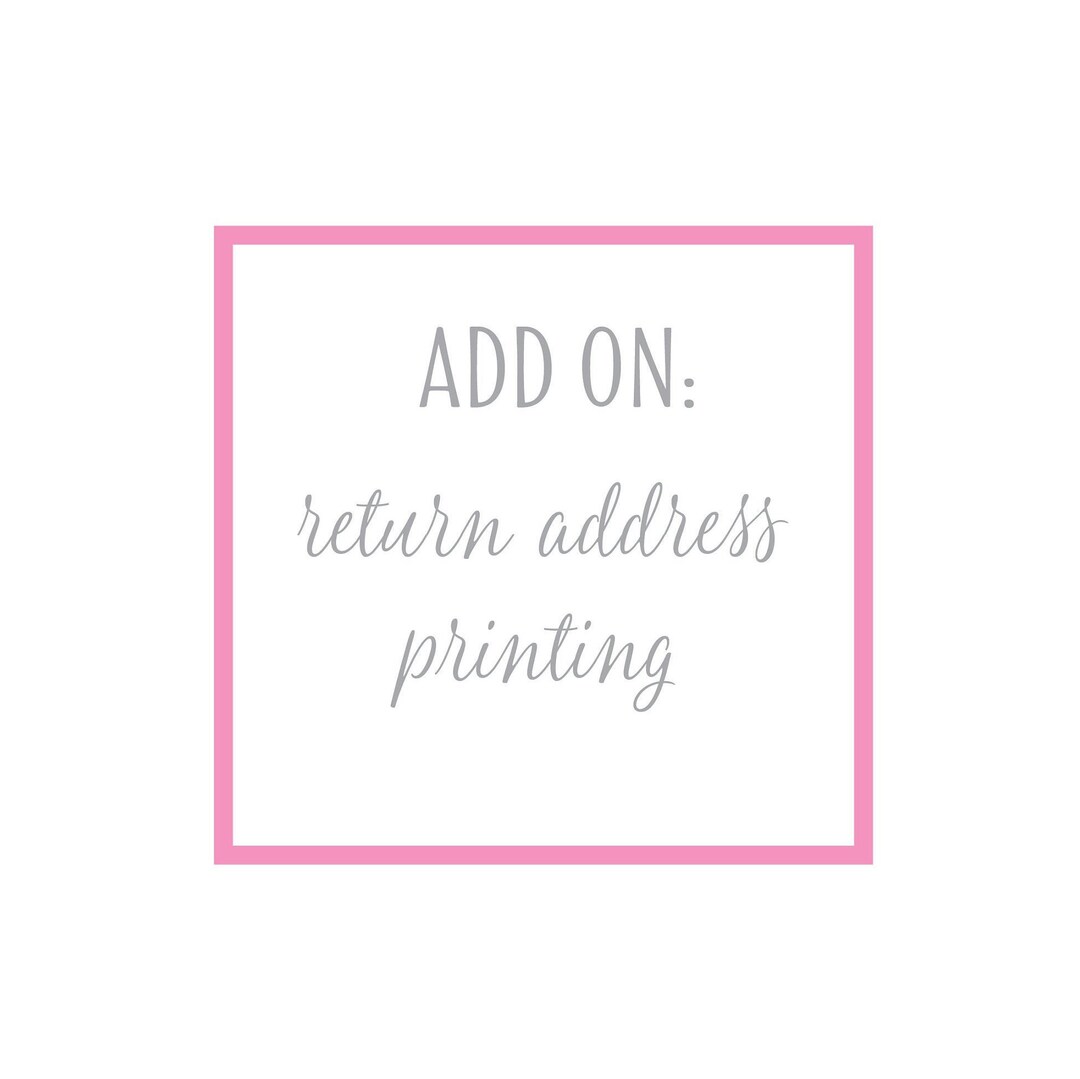 Return Address Add on Item - Etsy