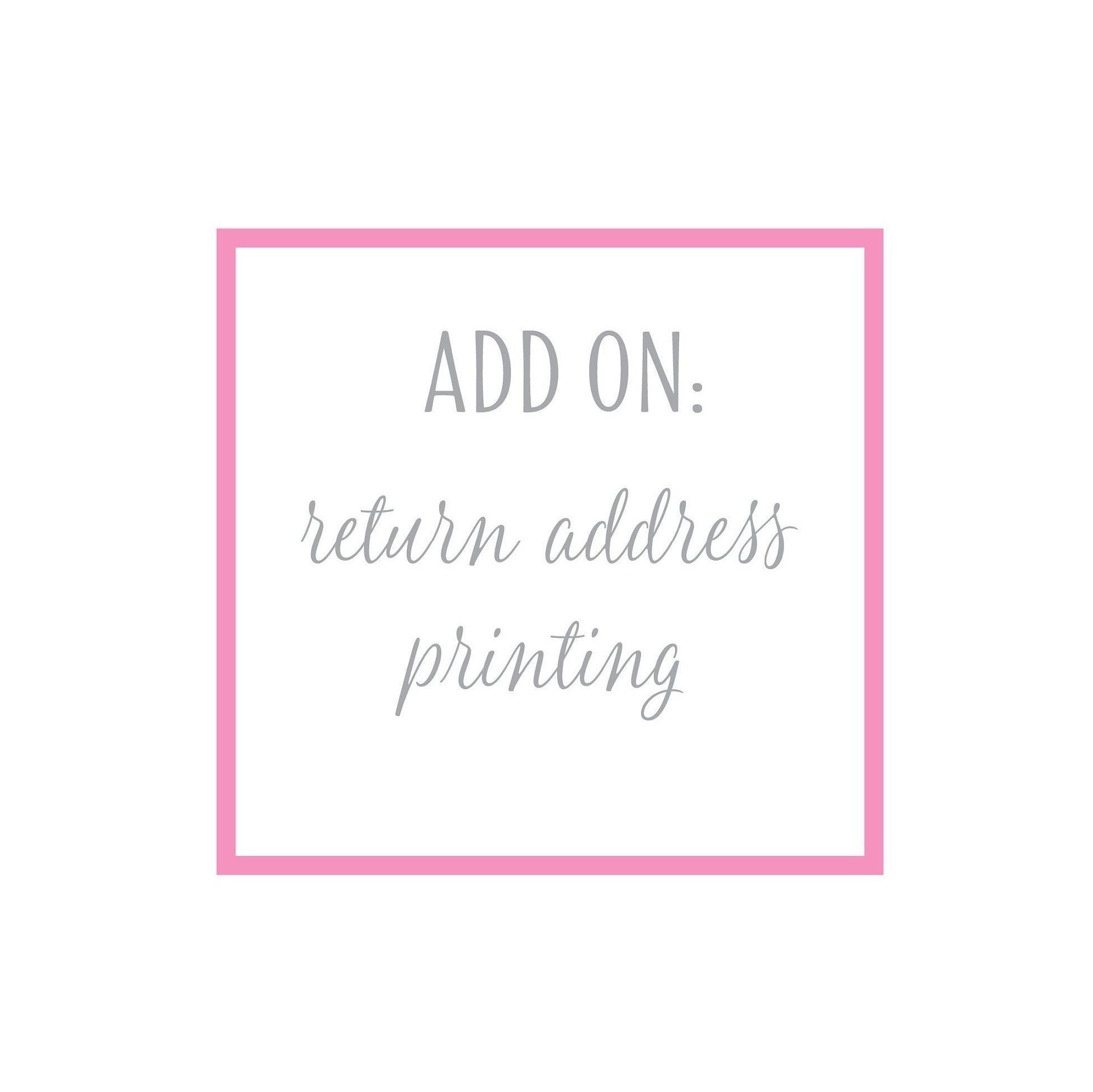 Return Address Add on Item - Etsy