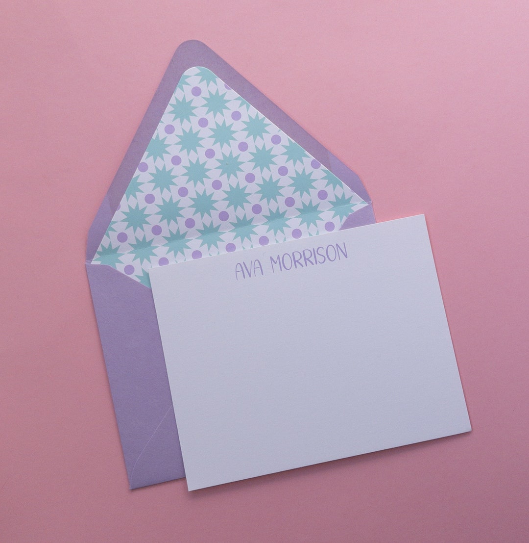 Lined Stationery Set | Personalized Notecards - Etsy