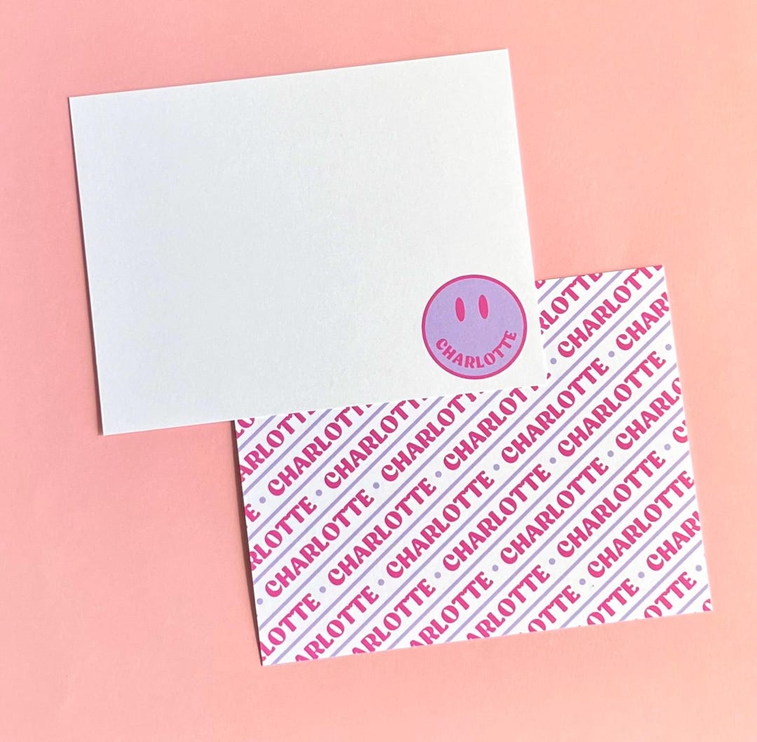 Smiley Face Name Stationery | Personalized Stationery - Etsy