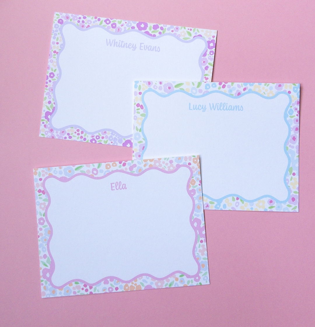 Floral Border Stationery | Personalized Stationery - Etsy