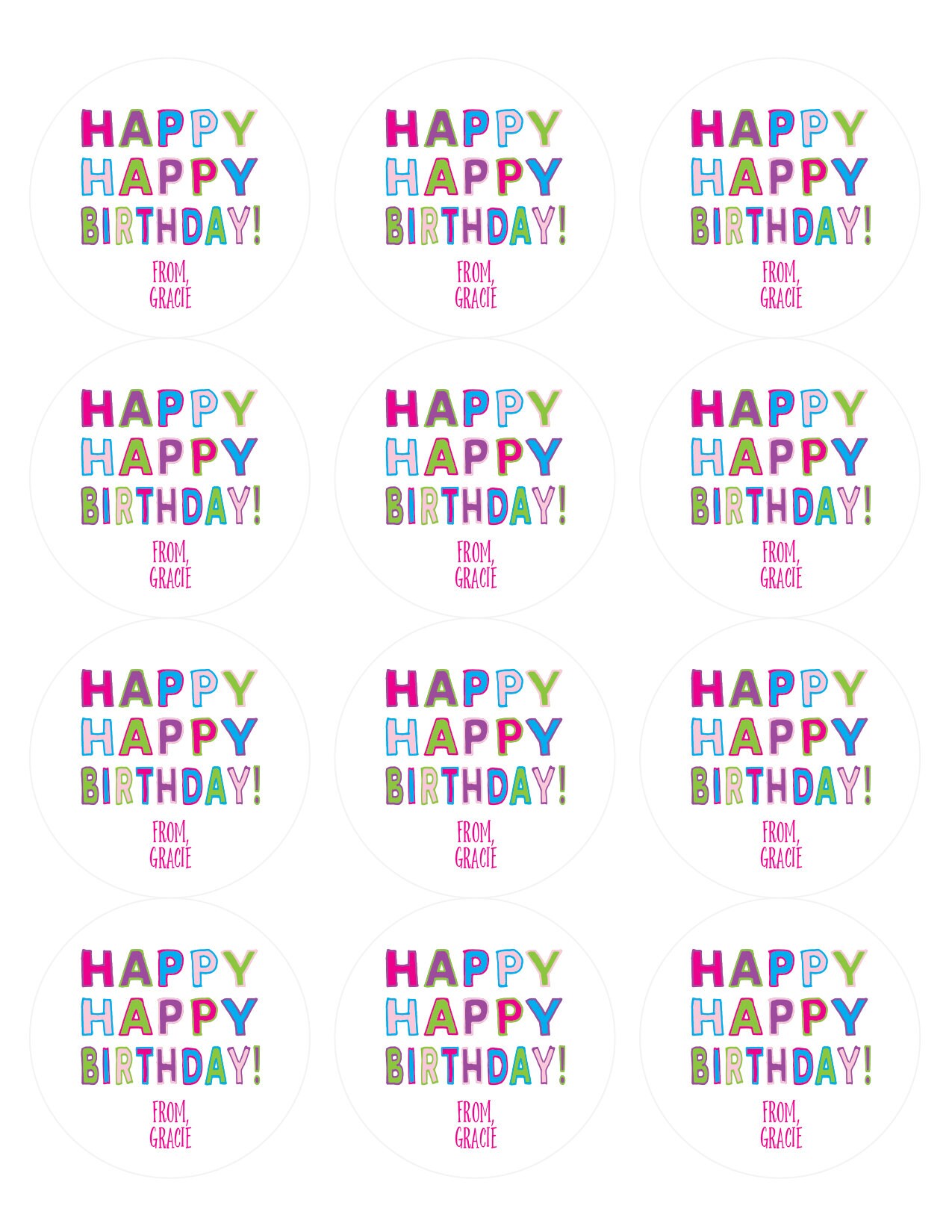 Personalized Birthday Stickers, Gift Stickers, Birthday Stickers ...