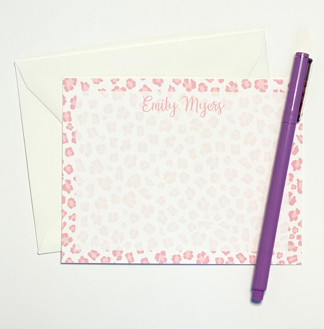 Leopard Stationery Personalized Notecards - Etsy