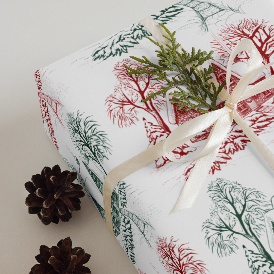 Vintage Aesthetic Christmas Snow Cottage Cabin Lodge Holiday Gift Yule ...