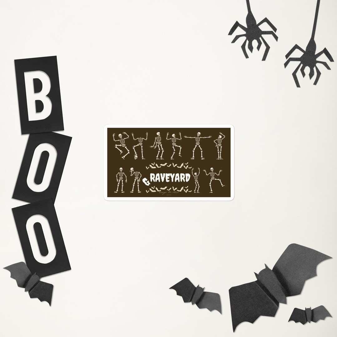 Raveyard Graveyard Dancing Skeletons Halloween Fall Autumn Spooky ...