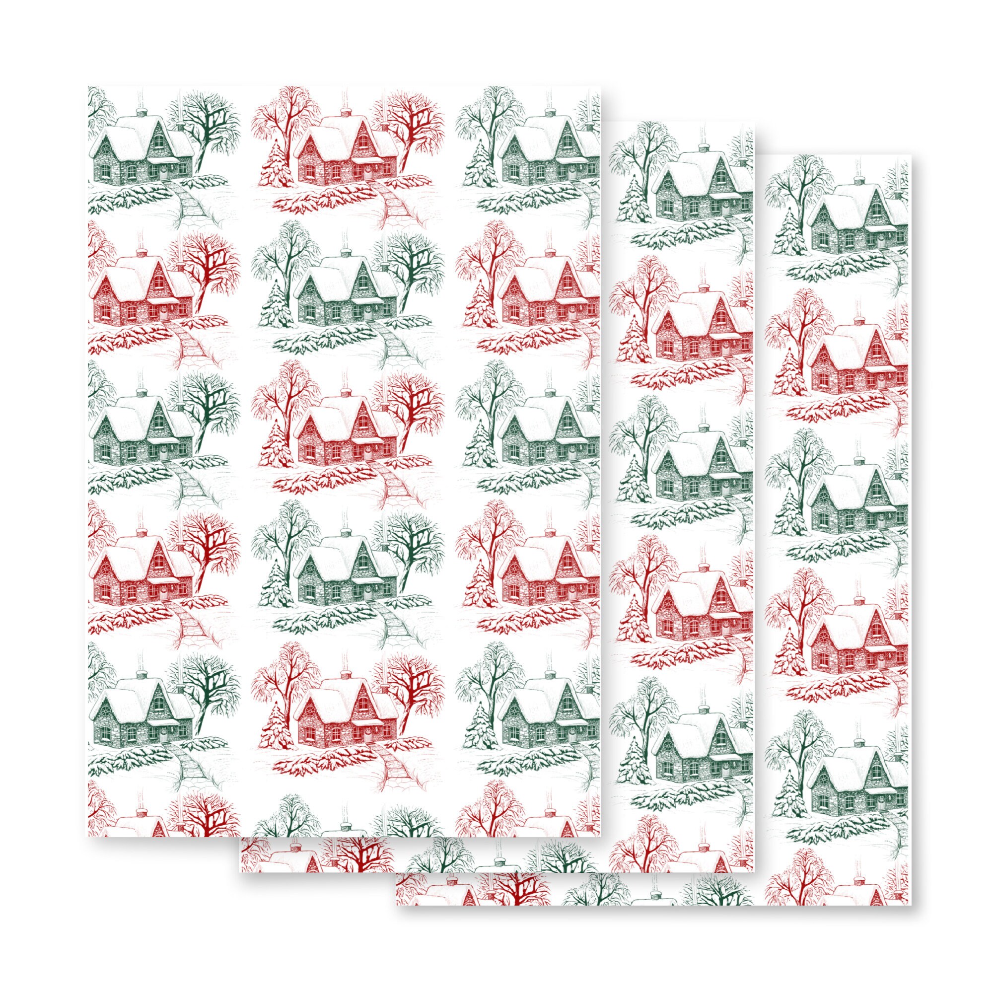 Vintage Aesthetic Christmas Snow Cottage Cabin Lodge Holiday Gift Yule ...