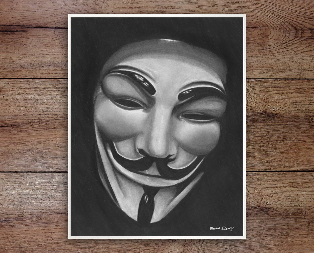 V for Vendetta, Graphite Drawing Print - Etsy