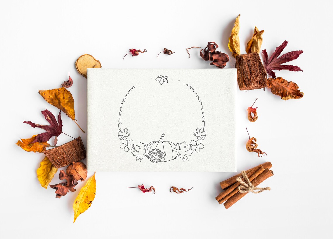 Floral Pumpkin Wreath Svg Fall Thanksgiving Wreath Svg - Etsy