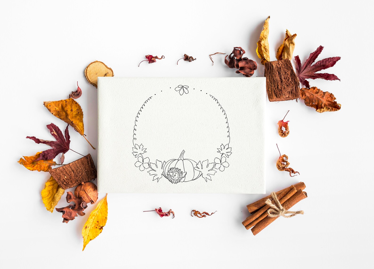 Floral Pumpkin Wreath Svg Fall Thanksgiving Wreath Svg - Etsy