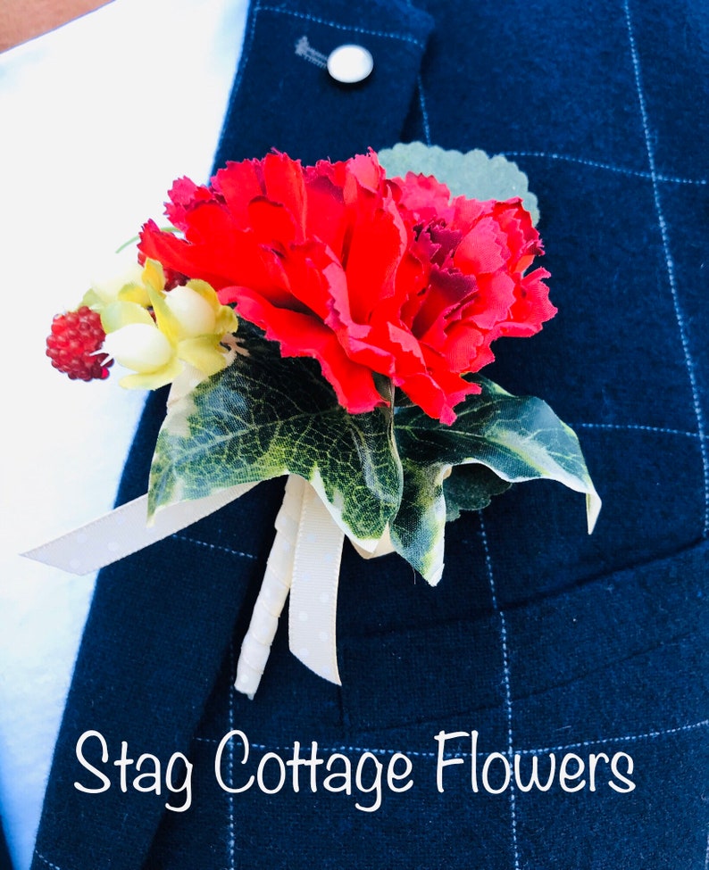 Buttonhole Boutonnière Carnation Buttonhole Wedding - Etsy