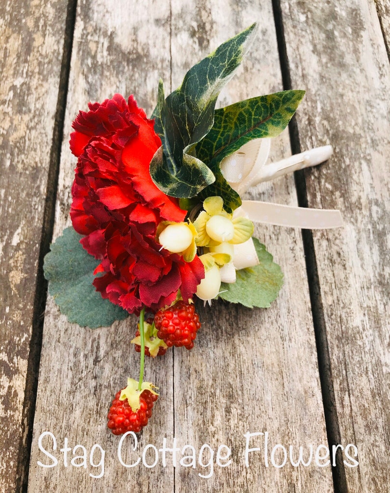 Buttonhole Boutonnière Carnation Buttonhole Wedding - Etsy